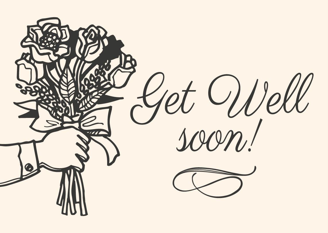 Get Well Soon Hand Drawn Card - Vector download