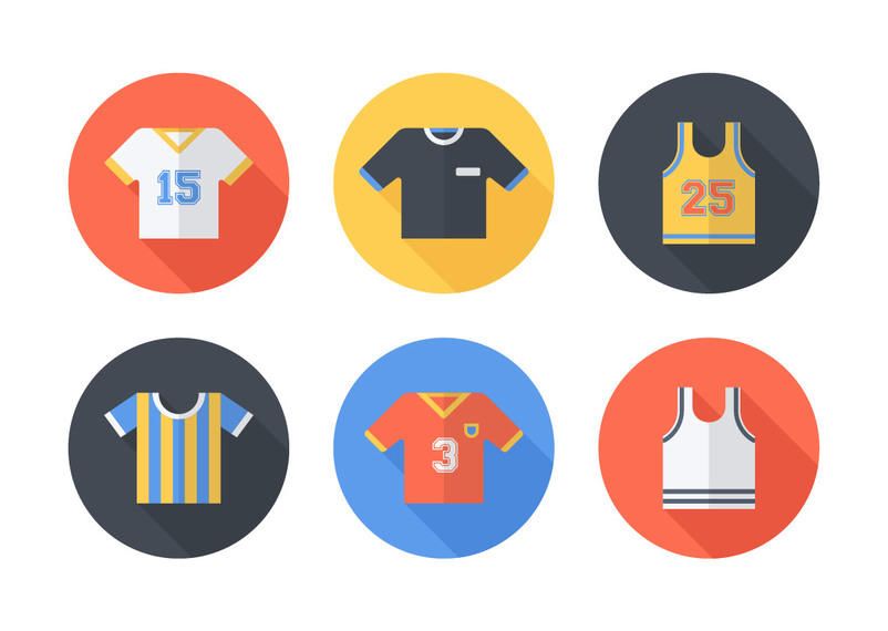 Colorful Jersey & Sportswear Icon Set - Vector download