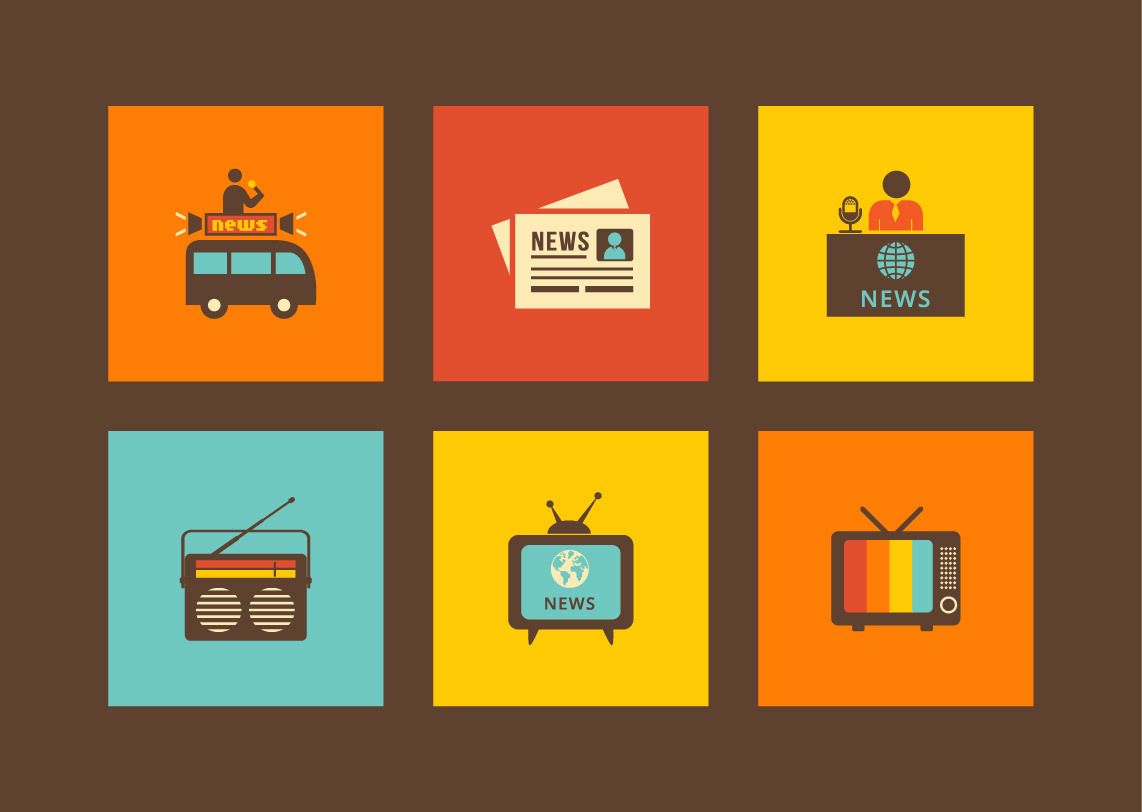 Media & Publishing Retro Icon Set - Vector download