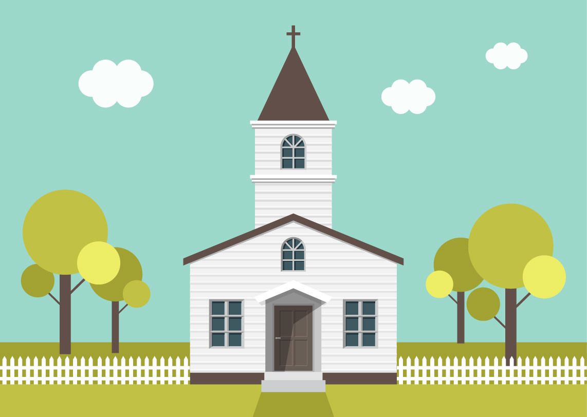 Funky Minimal Village Church - Vector download