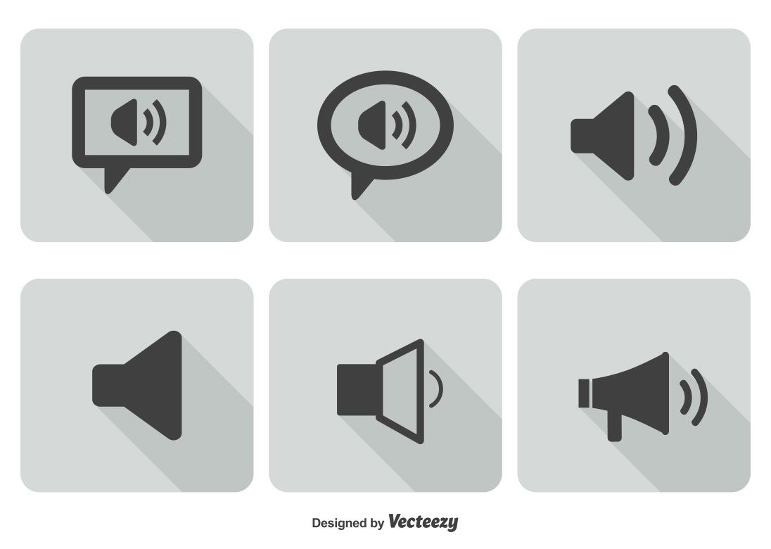 Flat Sound Volume Icon Set - Vector download