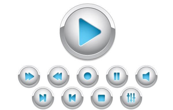 Los botones de control para el diseño web - Descargar vector