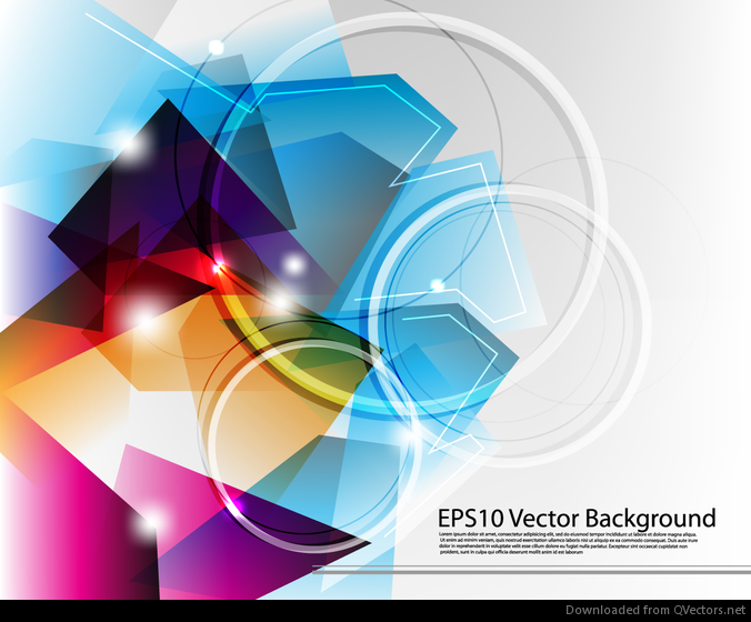 Vector De Elementos Abstractos Coloridos Dinámicos 04 - Descargar Vector