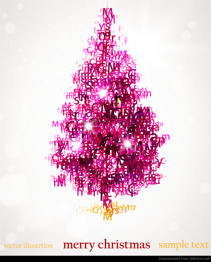 Descarga Vector De Arbol De Navidad Rosa