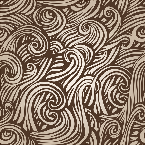 Doodled swirls design in beige - Vector download
