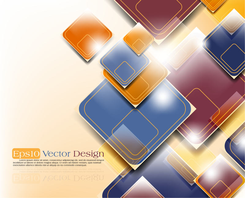 3D rounded squares background design - Vector download
