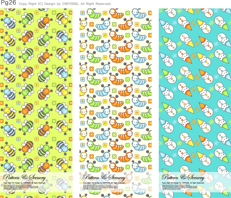 Illustrated Elements Pattern Set Vector Download