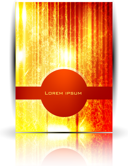 Yellow red poster design template - Vector download