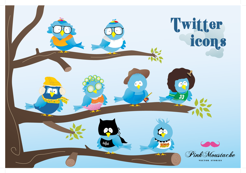 Descarga Vector De Vector Conjunto De Iconos De Twitter