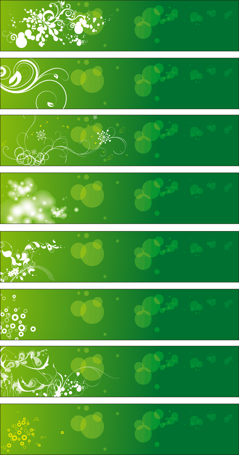 Descarga Vector De Conjunto De Banner Floral Verde