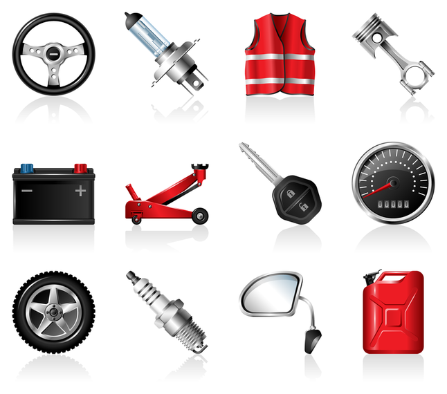 Automotive accessories icon vector - Vector download