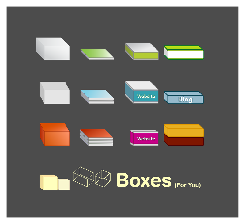 Boxes icon set - Vector download