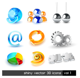 Exquisite Threedimensional Icon Set Vector Download