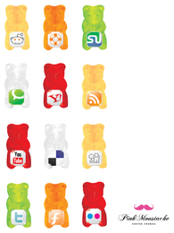 Gummy Social Icon Set - Vektor Download