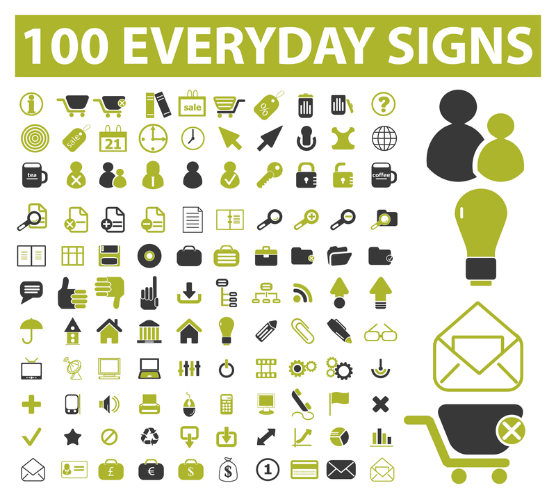 100 everyday signs - Vector download