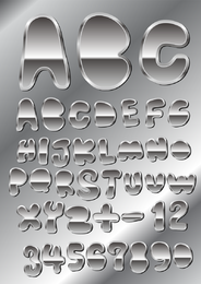 Descarga Vector De Vector De Diseño De Fuente De Textura De Metal 04