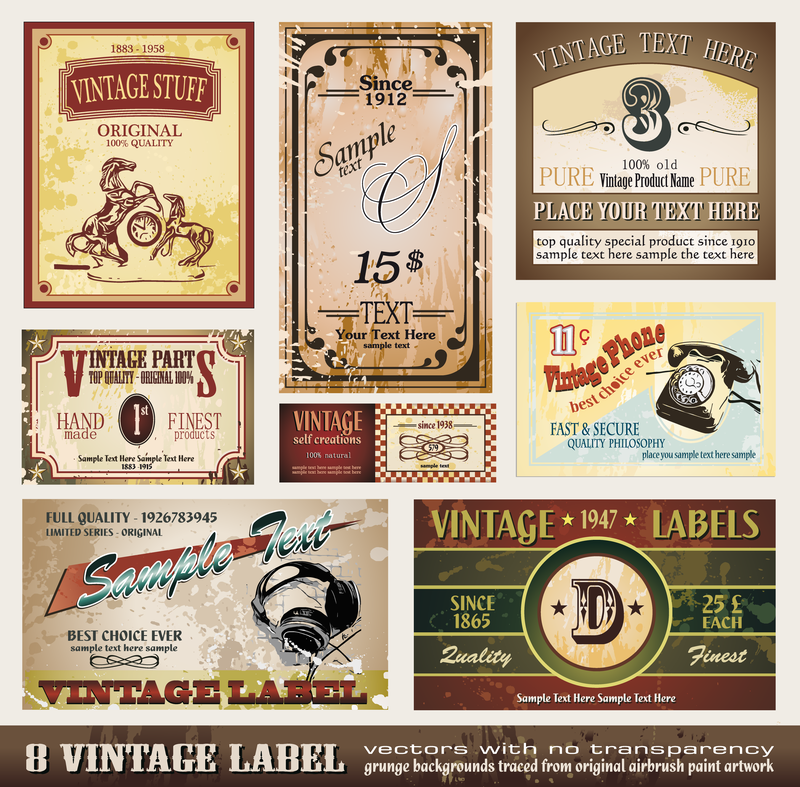 Vintage retro label design collection - Vector download