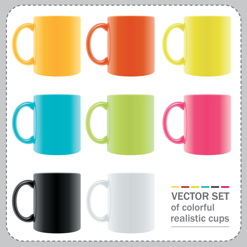 Descarga Vector De Taza Colorida Del Vector