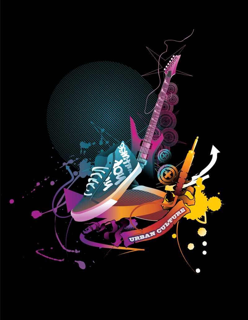 The Trend Of Music Illustration Vector Material 4 - Vector Download