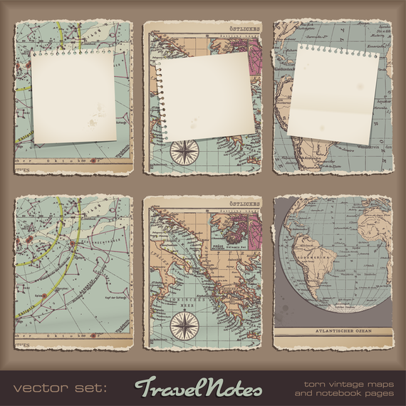 Retro Classic Map 02 Vector Vector Download