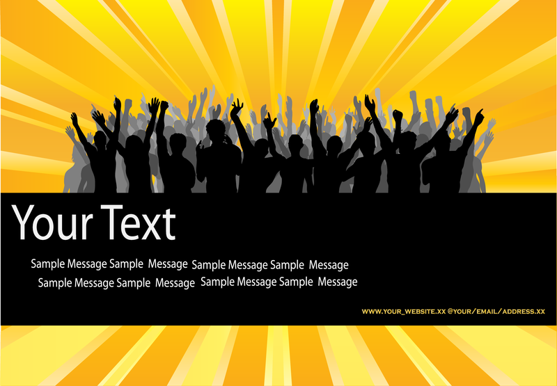 Cheering People Banner Vector Download