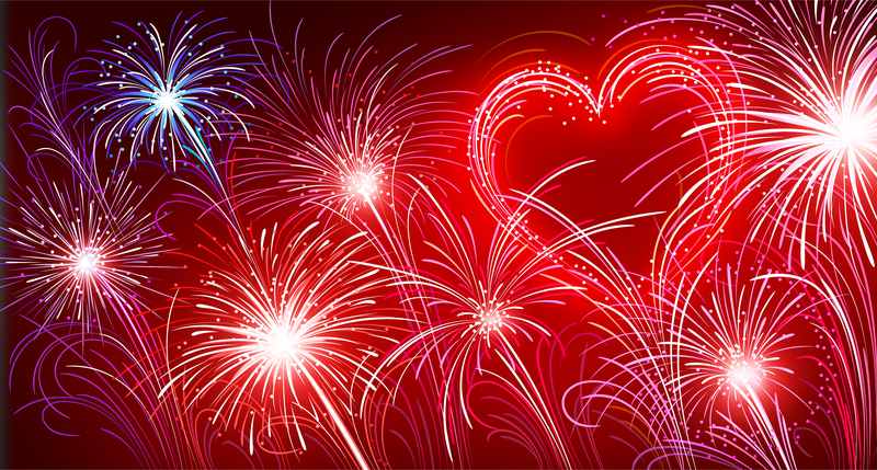 Heart shaped firework design - Vector download