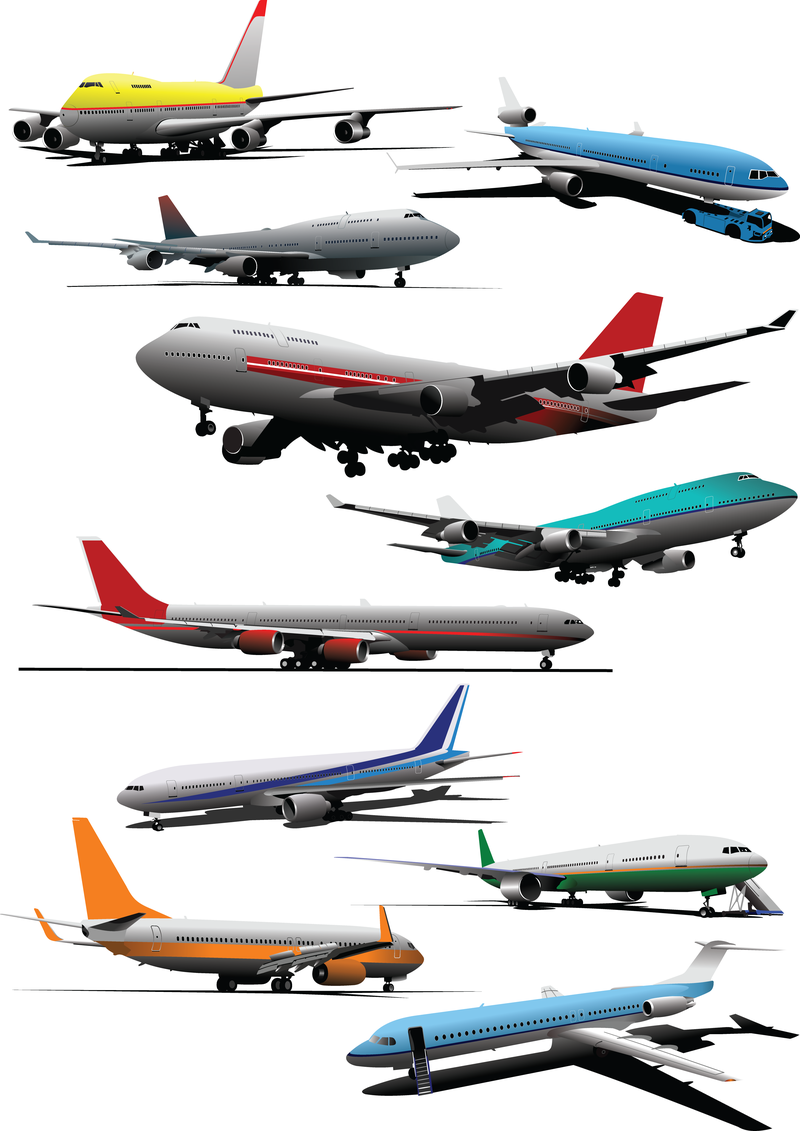 3D plane set - Vector download