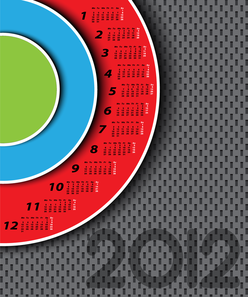 Descarga Vector De Calendario Circular 2012