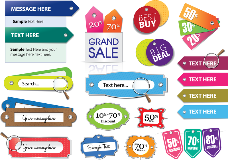 La tendencia de diseño de etiquetas 01 Vector - Descargar vector