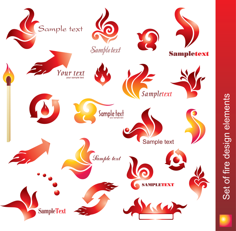Baixar Vetor De Conjunto De Modelos De Logotipo Inspirados No Fogo