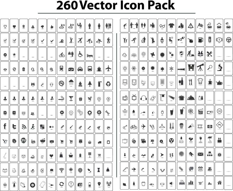 Descarga Vector De 260 Paquete De Iconos Vectoriales Gratis