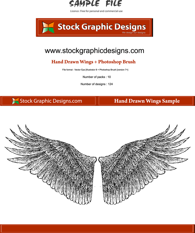 Illustrated wings design - Vector download