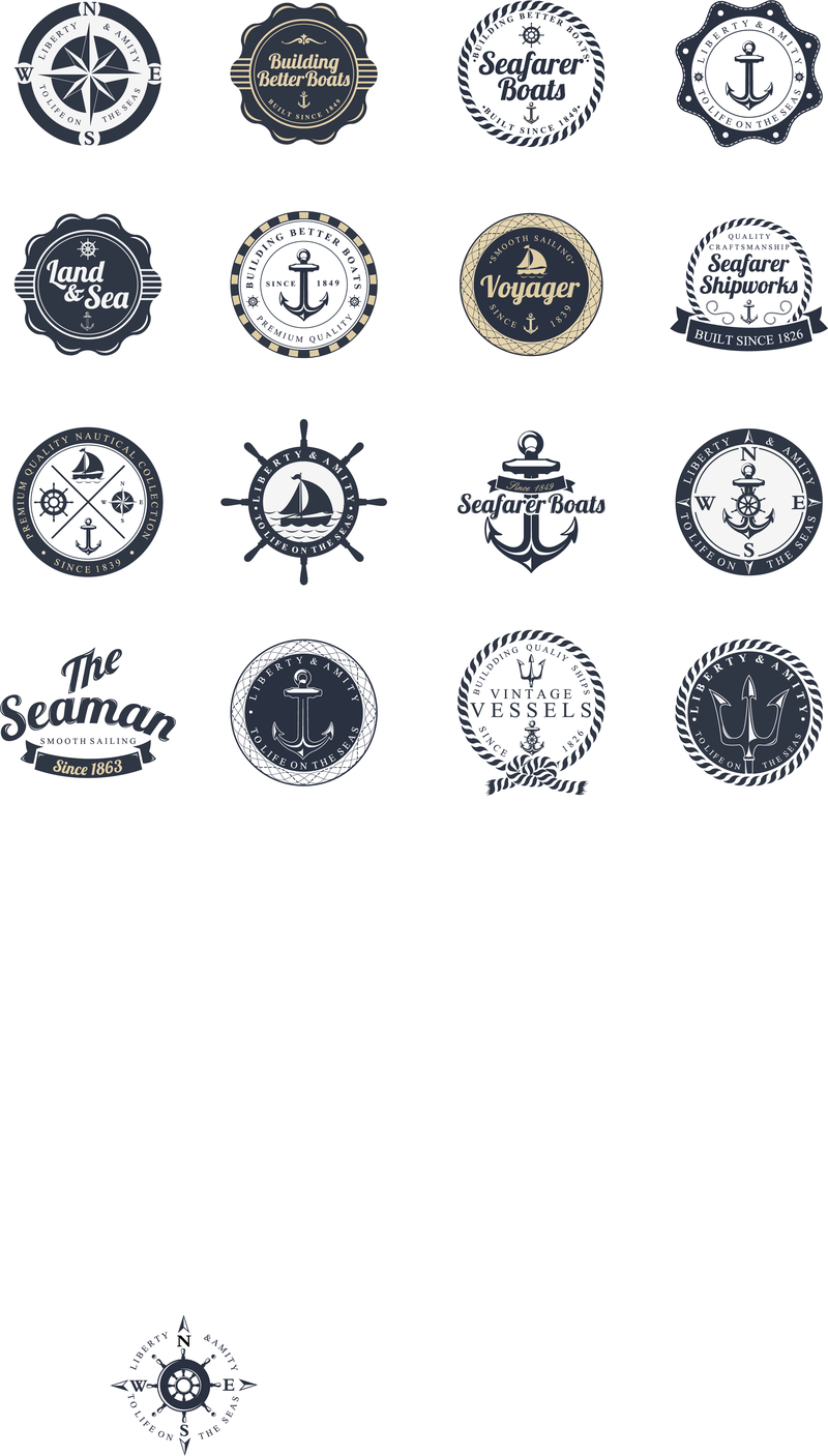 Ocean And Sea Labels Stamp Vector Set - Vector download