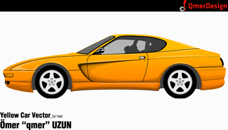 Yellow car Vector Graphics to download