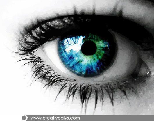 Realistic Eye with Blue Eyeball - Vector download