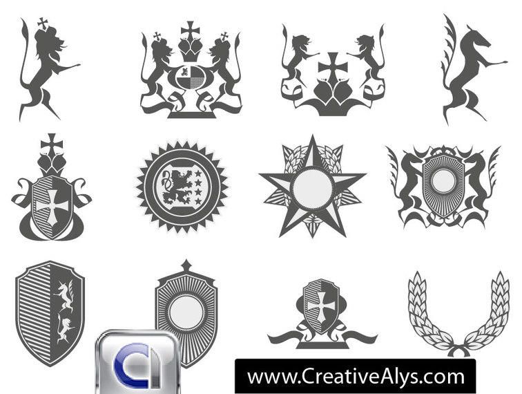 Heraldic Logo Element Pack - Vector download