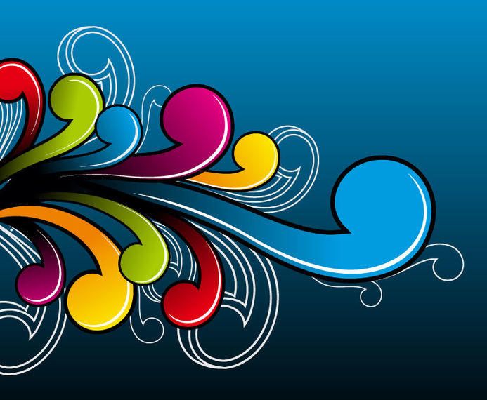 Abstract Colorful Flat Simplistic Swirls - Vector download