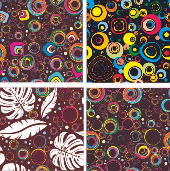 Colorful Seamless Circle Patterns - Vector download