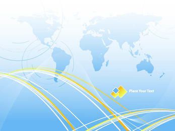 Descarga Vector De Mapa Del Mundo Con Líneas De Fondo Azul