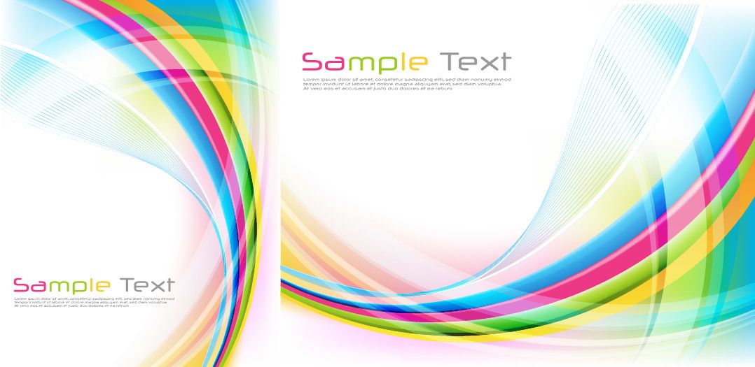 Glossy Colorful Waves & Spiral Lines Background - Vector download