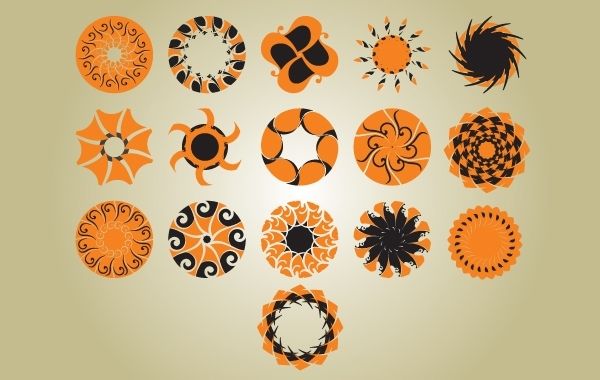 Descarga Vector De Paquete De Patrones De Círculo Vintage