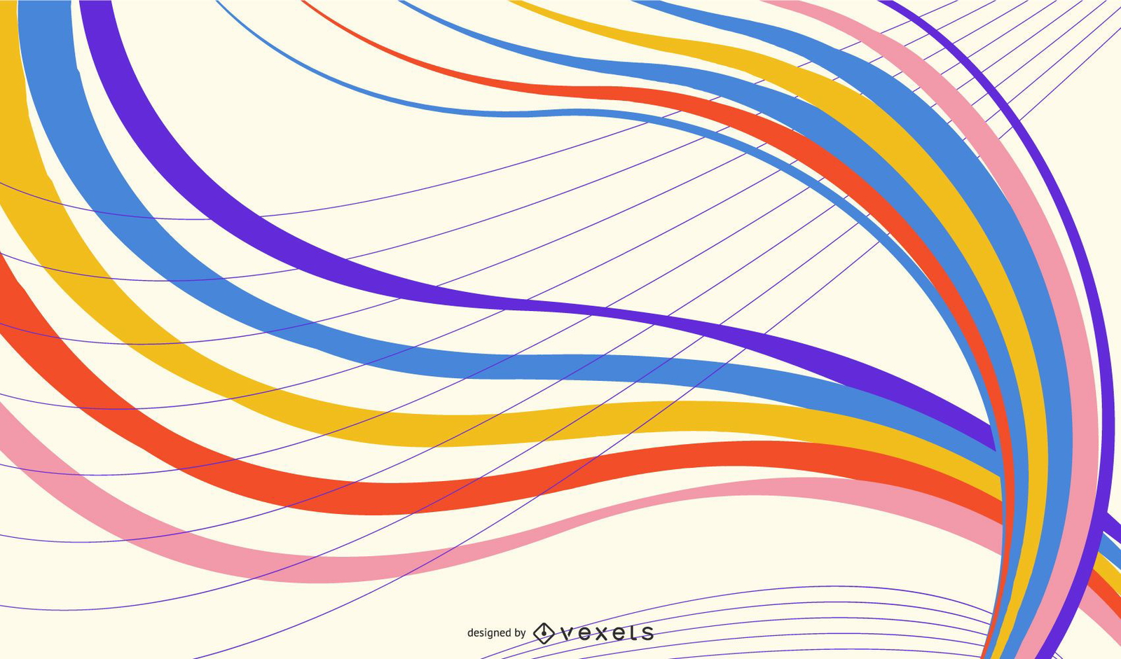 Línea Colorida Abstracta Vector De Fondo - Descargar Vector
