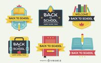 Flat Back To School Labels Vector Download