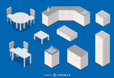 Isometric Kitchen Illustration Vector Download