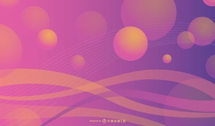 Dynamic Backdrop With Waves And 3D Circles Vector Download