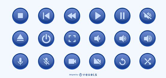 Calm Blue Circle Icon Vector Download