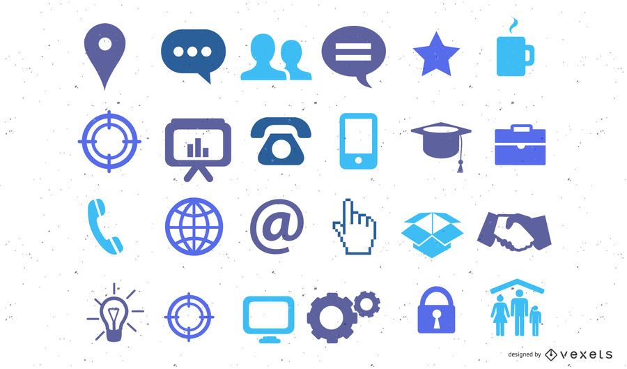 Blue Misc Icons Collection - Vector Download