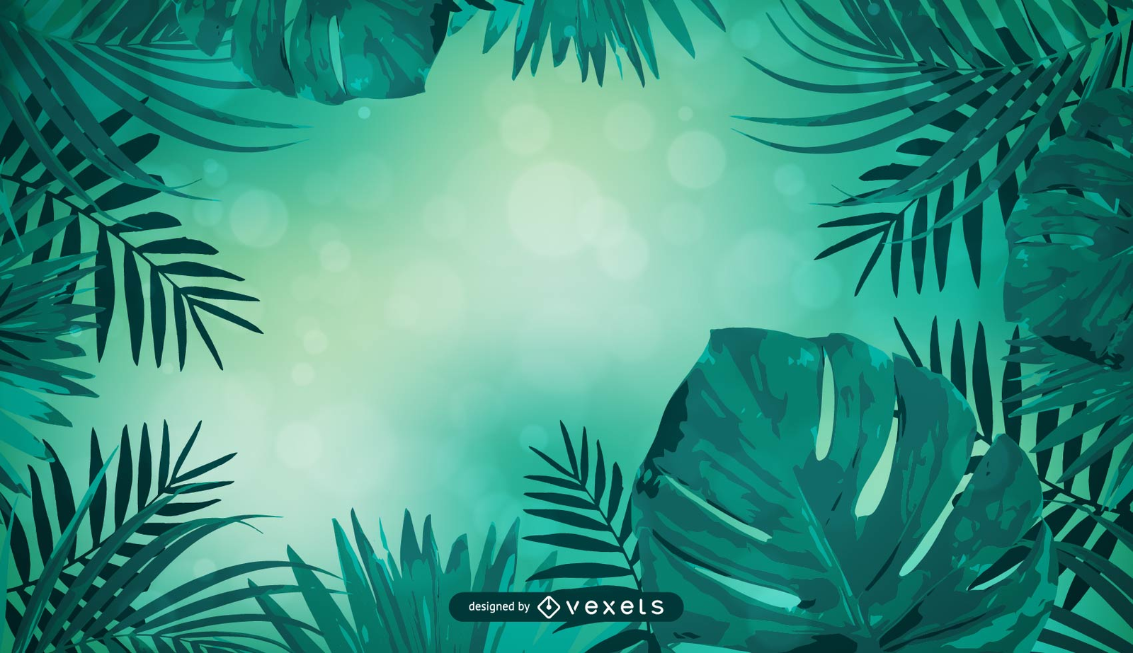 Fondo Verde Tropical De La Naturaleza - Descargar Vector
