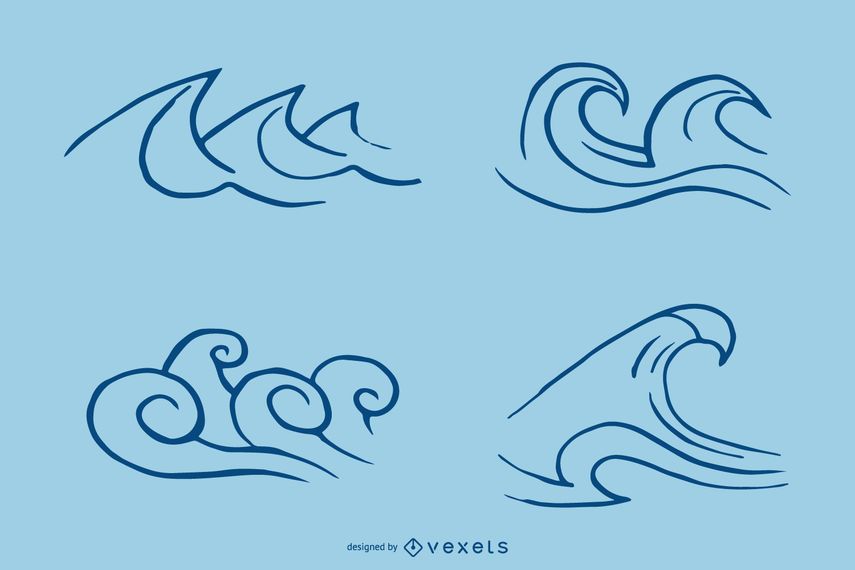 Wave Stroke Icon Set - Vector Download