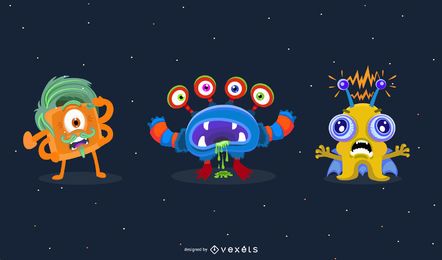 Alien Characters Vectors Vector Download